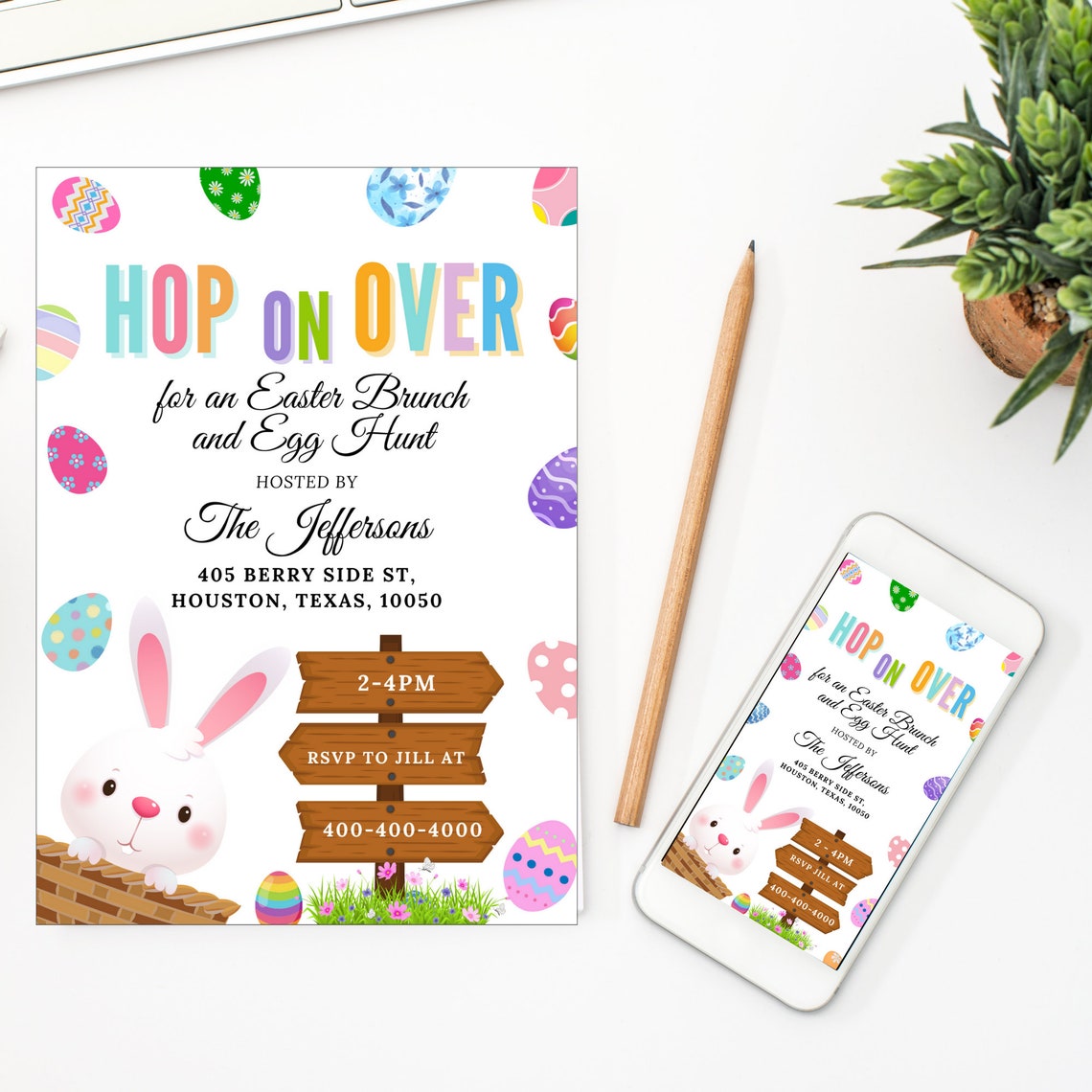 Editable Easter Egg Invitation Card, Mobile Easter Egg Invitation ...