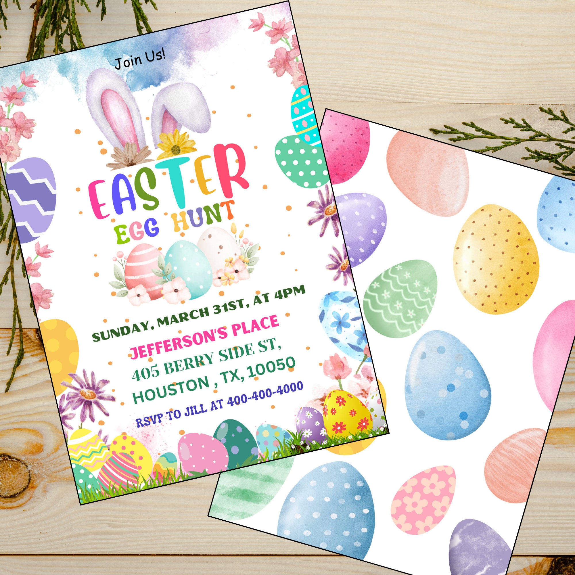 Editable Easter Egg Invitation Card, Mobile Easter Egg Invitation ...