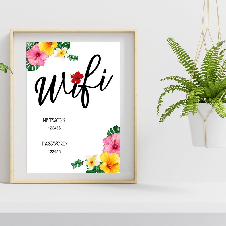 Wifi Password Sign, Printable Wifi Sign, Editable Texts, Instant ...