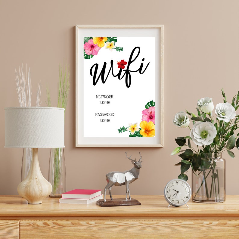 Wifi Password Sign, Printable Wifi Sign, Editable Texts, Instant ...