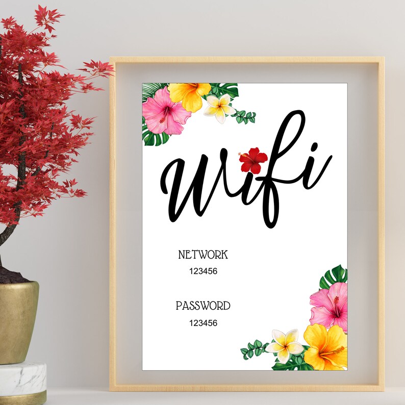 Wifi Password Sign, Printable Wifi Sign, Editable Texts, Instant ...