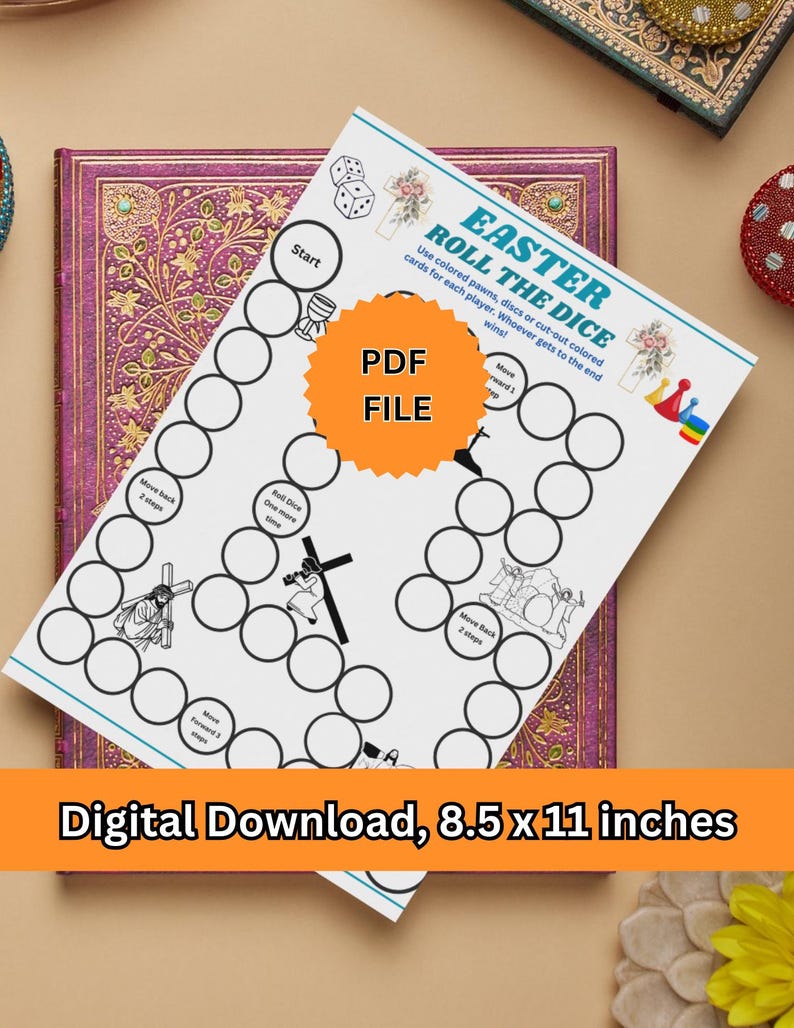 Roll the Dice Easter Game, Easter Bible Games, Easter Games, Easter ...