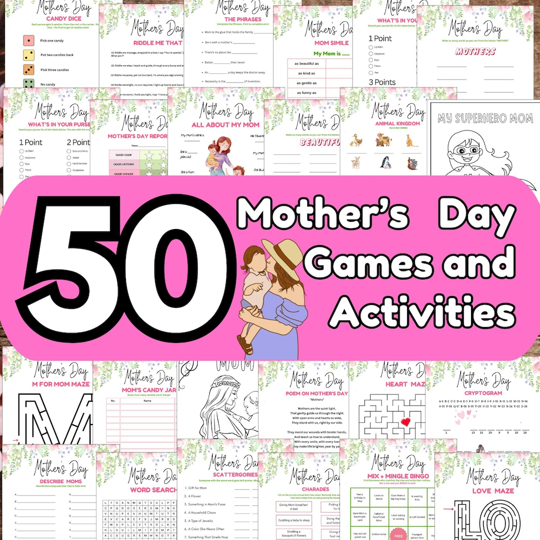Mother's Day Games, Mothers Day Games, Mothers Day Party Game, Mothers ...
