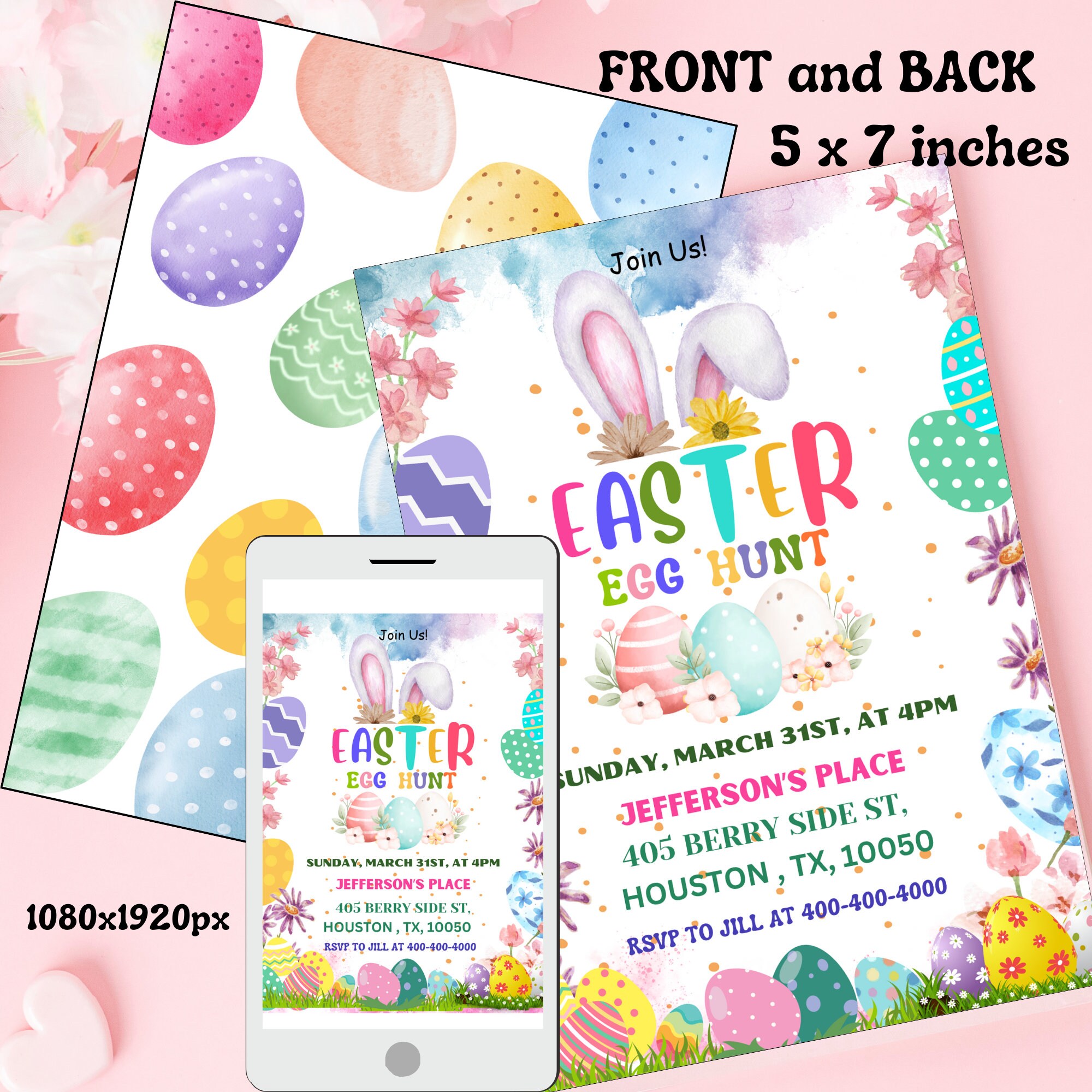 Editable Easter Egg Invitation Card, Mobile Easter Egg Invitation ...
