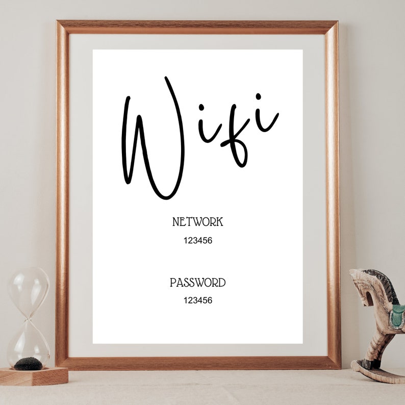 Wifi Password Sign, Printable Wifi Sign, Editable Texts, Instant ...