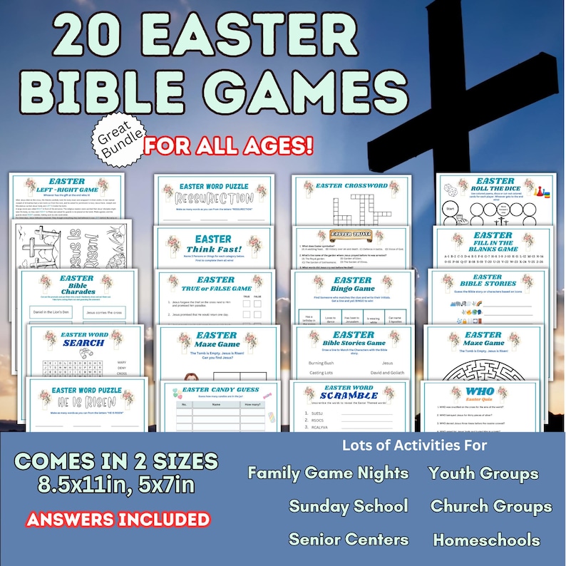 Easter Bible Games, Fun Bible Games, Easter Printables, Christian ...