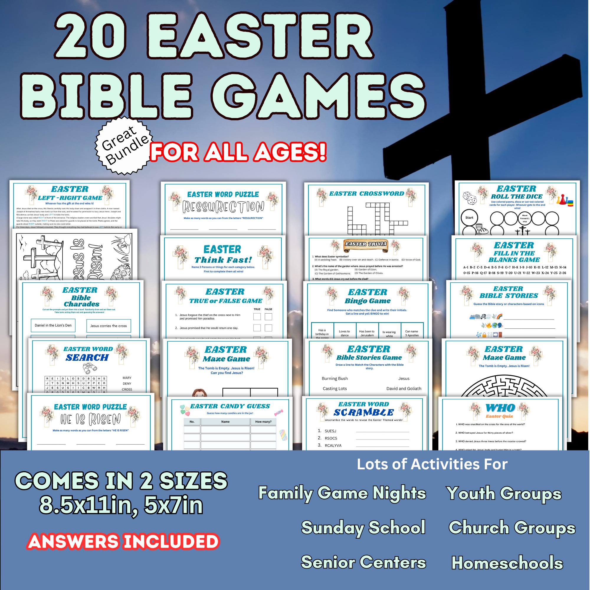 Easter Bible Games, Fun Bible Games, Easter Printables, Christian ...
