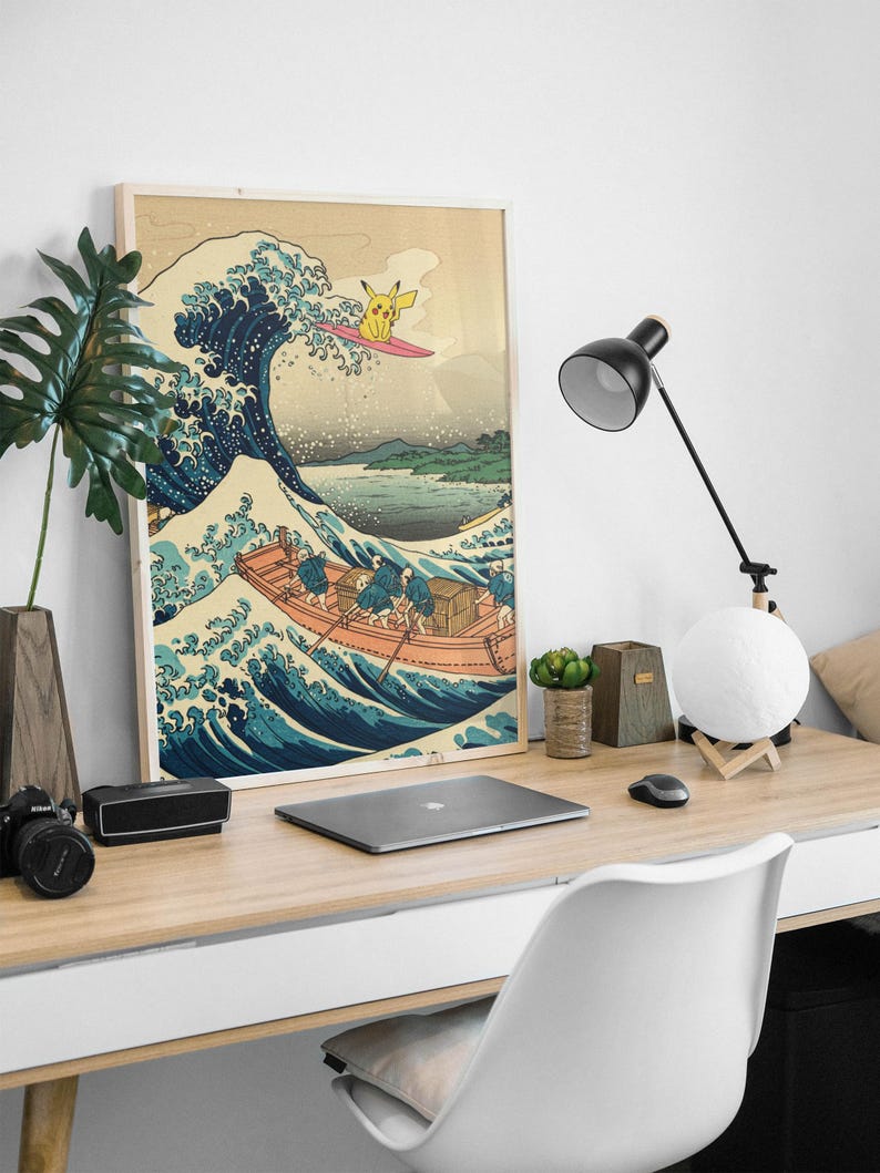 Pikachu Japan Print, Ukiyo-e Anime Poster, Tokyo Travel Gift, Japanese ...
