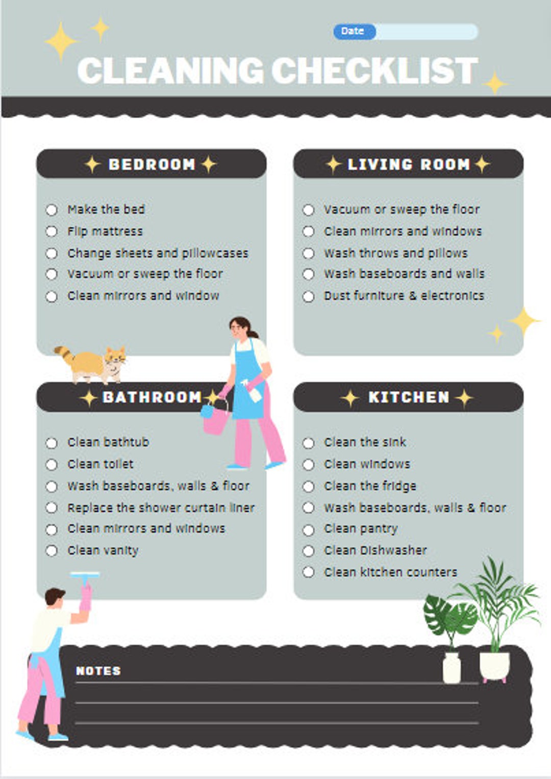 Cleaning Checklist - Etsy