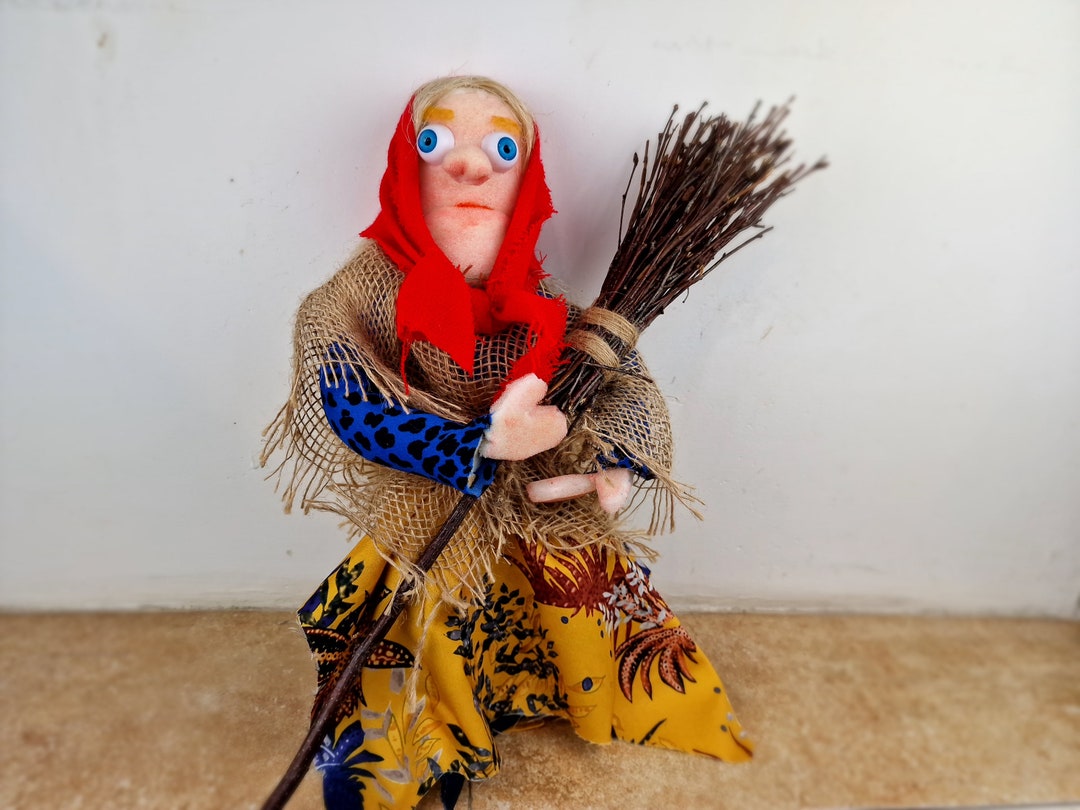 Kitchen Witch Doll, Handmade Witch Doll, Witch With Broom, Baba Yaga ...