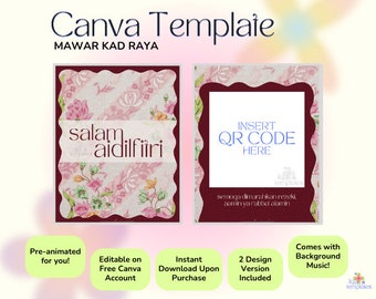 Arjuna Kad Raya [CANVA FREE TEMPLATE] - Etsy