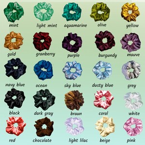 Dusty Blue Set of Satin Scrunchies for Bridesmaid Super Soft Hair Tie ...