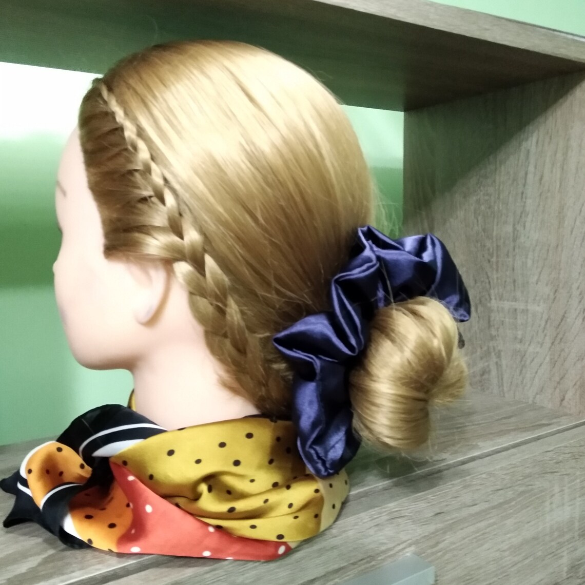 Dusty Blue Set of Satin Scrunchies for Bridesmaid Super Soft Hair Tie ...