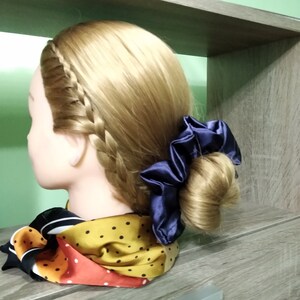 Dusty Blue Set of Satin Scrunchies for Bridesmaid Super Soft Hair Tie ...