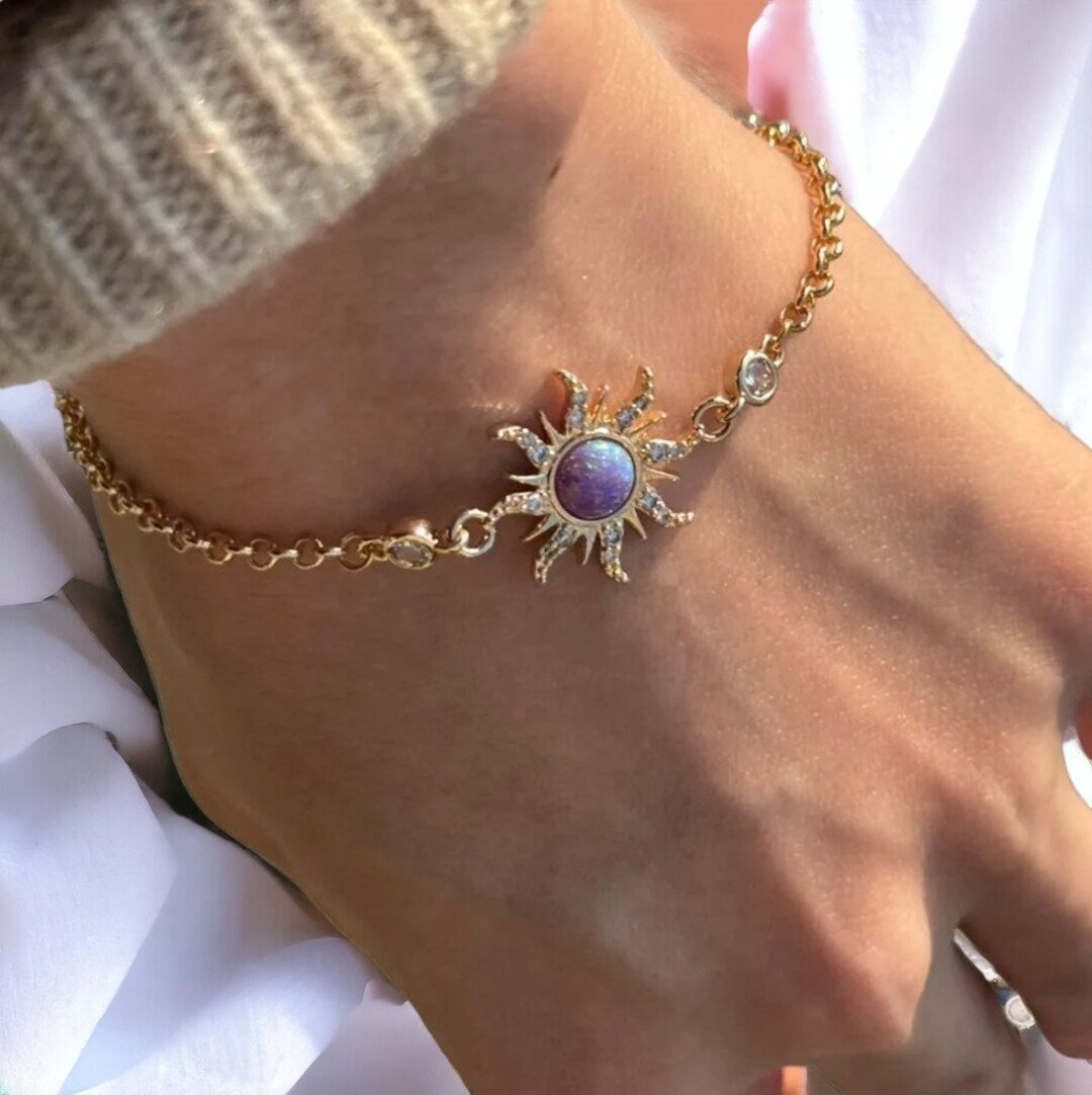 Tangled Rapunzel Sunset Bracelet, Purple Zirconia Star Bracelet ...