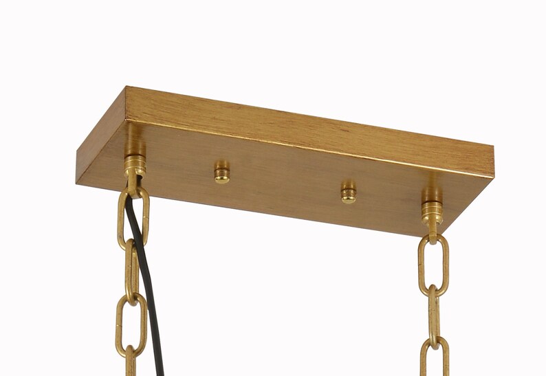 5-light Gold Linear Chandelier, Modern Rectangle Dining Room Light ...