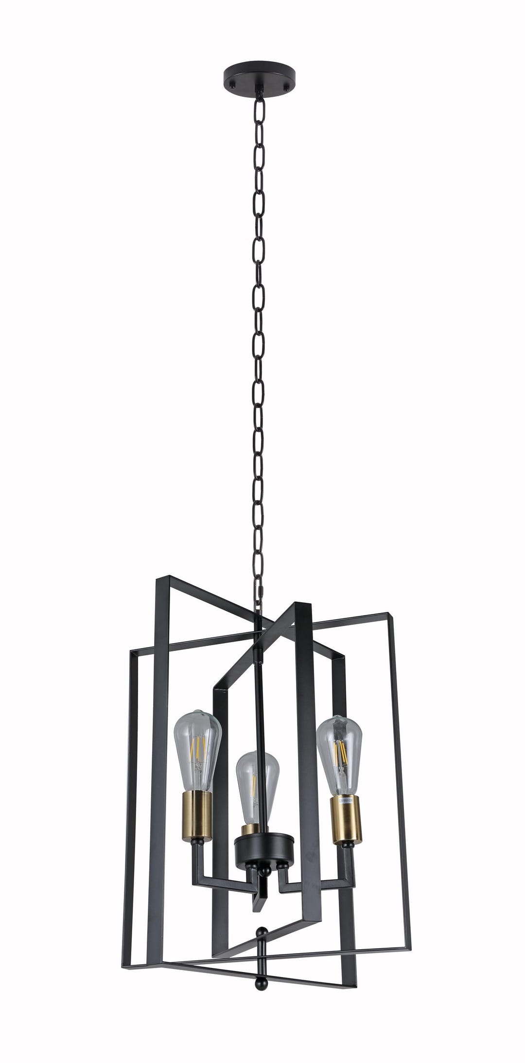 3-light Black Geometric Pendant Light Modern Industrial Ceiling Fixture ...
