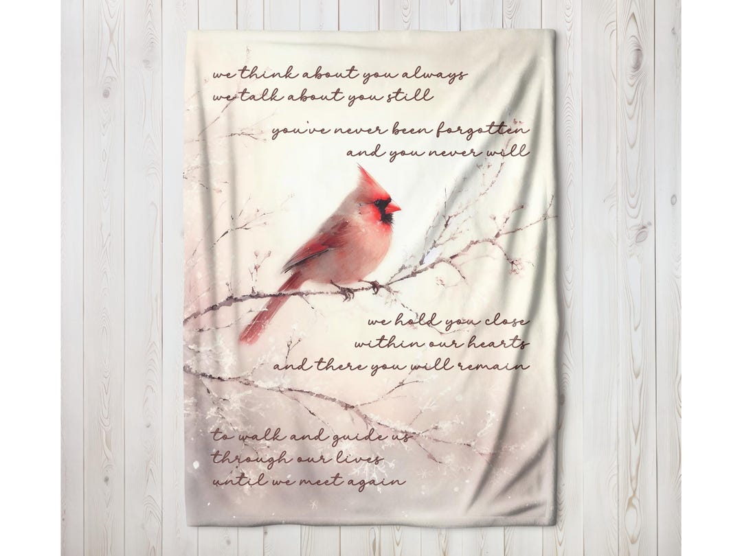 Cardinal Memorial Blanket Cardinal Remembrance Gift Memorial Keepsake ...