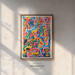 Modern Abstract Art, Pop Art, Colorful Modern Art, Geometric Art, Printable Wall Art, Digital ...