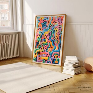 Modern Abstract Art, Pop Art, Colorful Modern Art, Geometric Art, Printable Wall Art, Digital ...