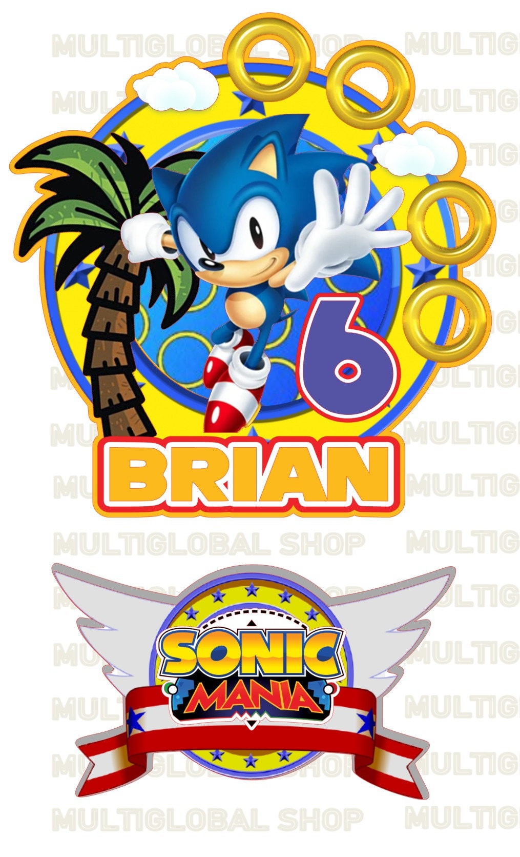 Sonic Cake Topper / Sonic Cake Topper / SVG Digital File for Cutting ...