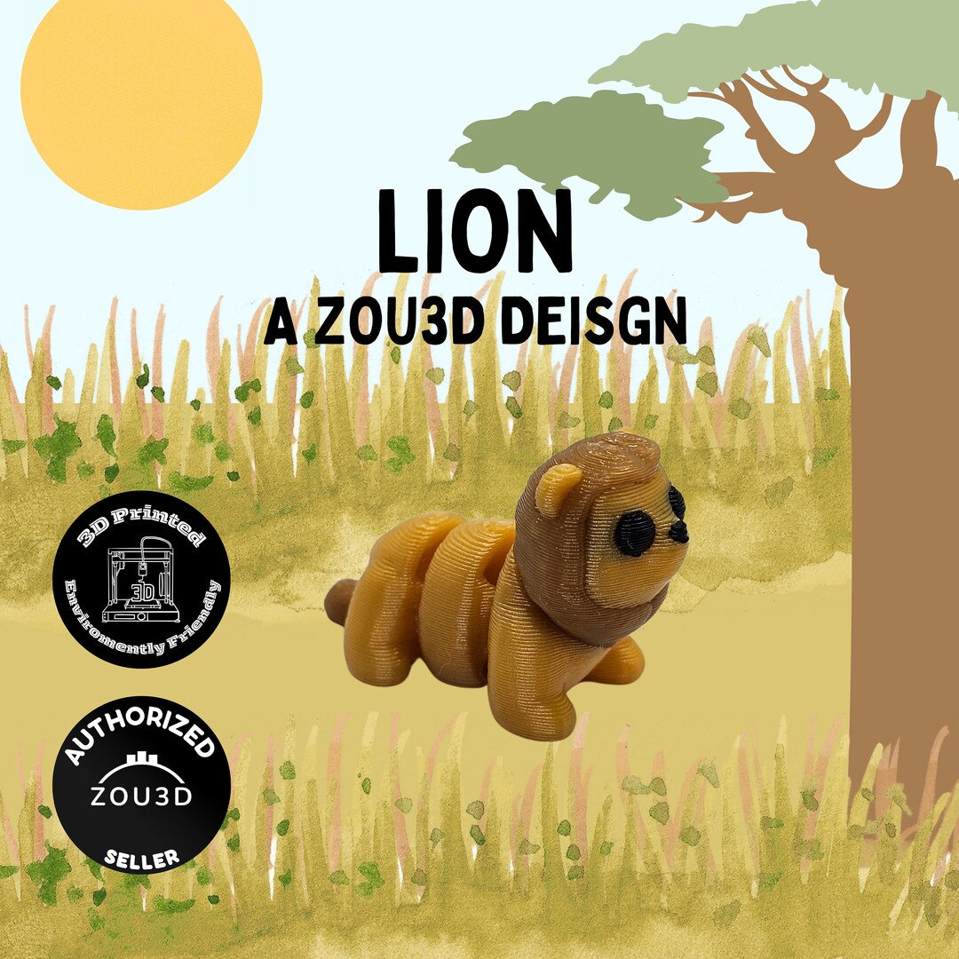Lion (zou3d Designs) - Articulating Animal Fidget Toy - Etsy