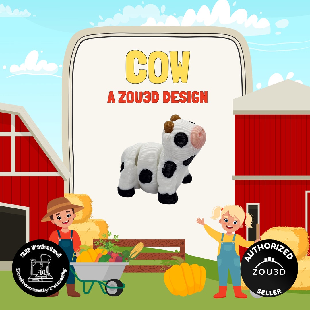 Cow zou3d Designs Articulating Animal Fidget Toy - Etsy
