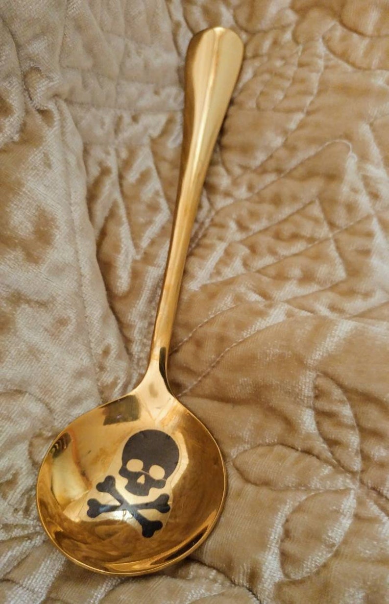 Gold Skull and Crossbones Spoon Pirate Soup Spoon Grays Anatomy Jolly ...