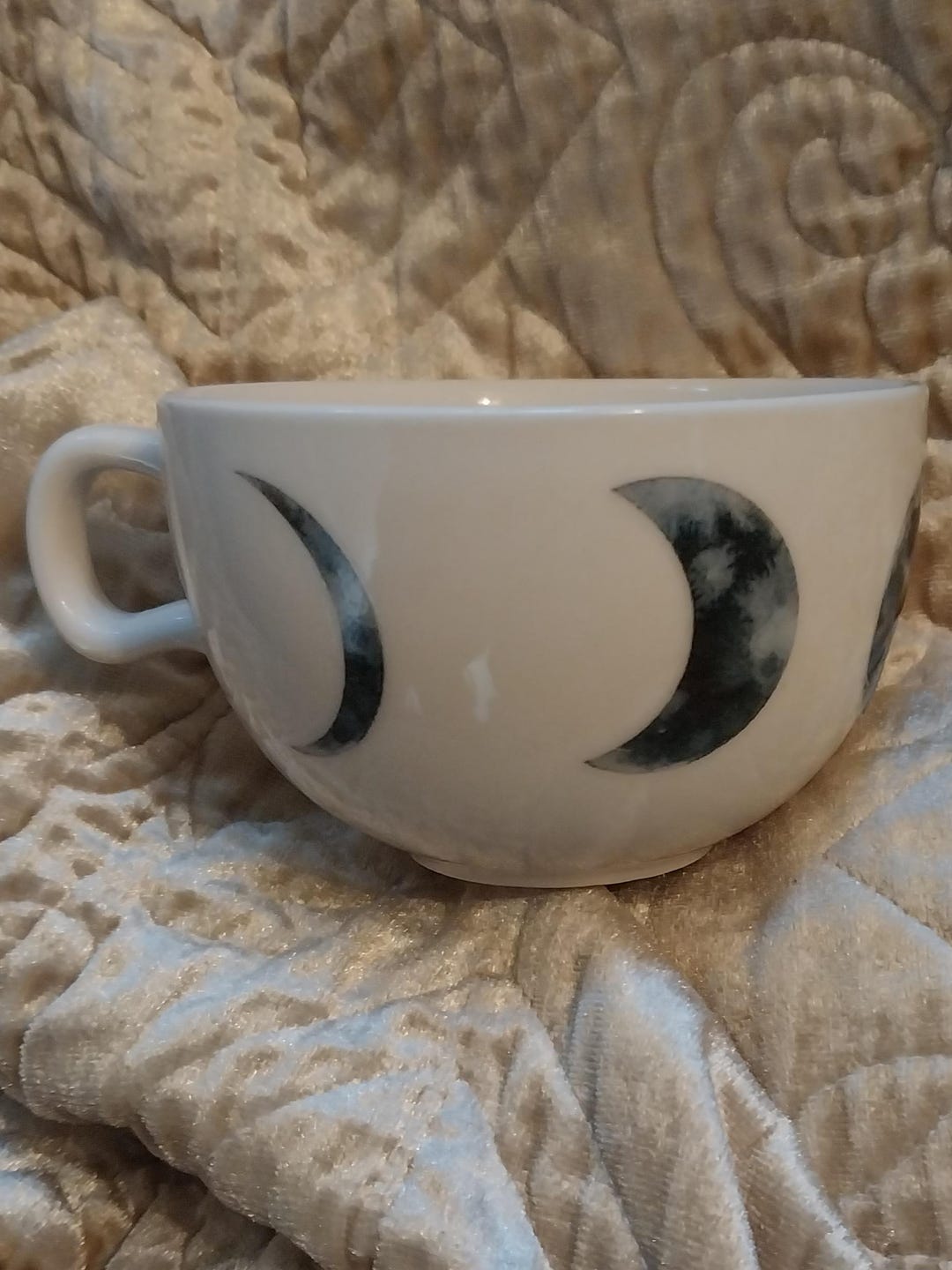 Custom Moon and Star Moon Phases Witch Mug Black and White Planetarium ...