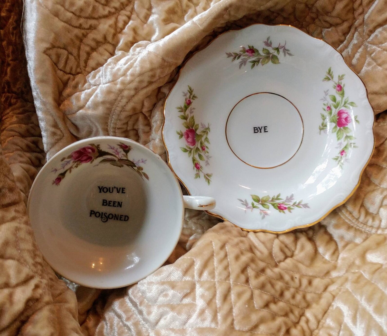 You've Been Poisoned Bye Tea Cup and Saucer Altered China Teacup Gift ...