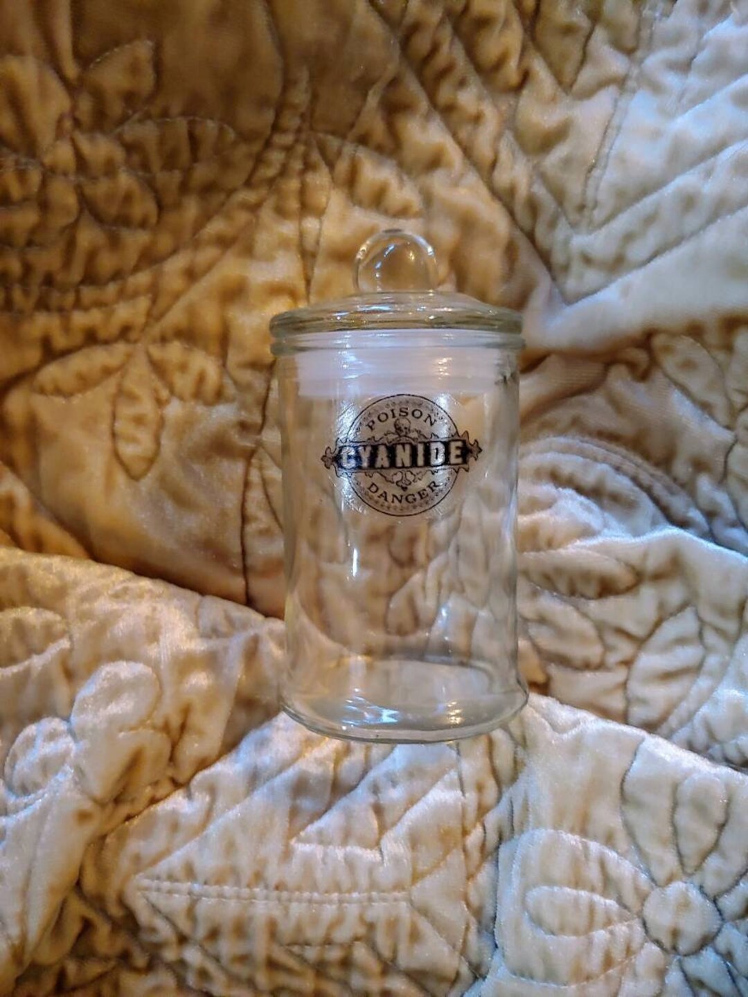 Apothecary Jar Poison Warning Cyanide Skull and Crossbones Candy Jar ...