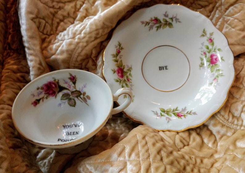 You've Been Poisoned Bye Tea Cup and Saucer Altered China Teacup Gift ...