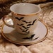 Bat Dracula Vampire Halloween Cappuccino Upcycled Vintage Teacup ...