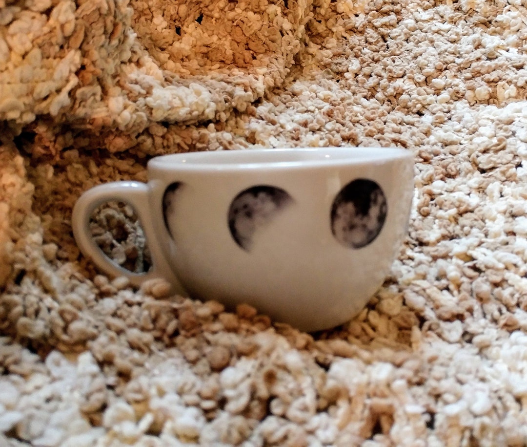 Moon Phases Witch Mug Black and White Planetarium Cappuccino Cup Waxing ...