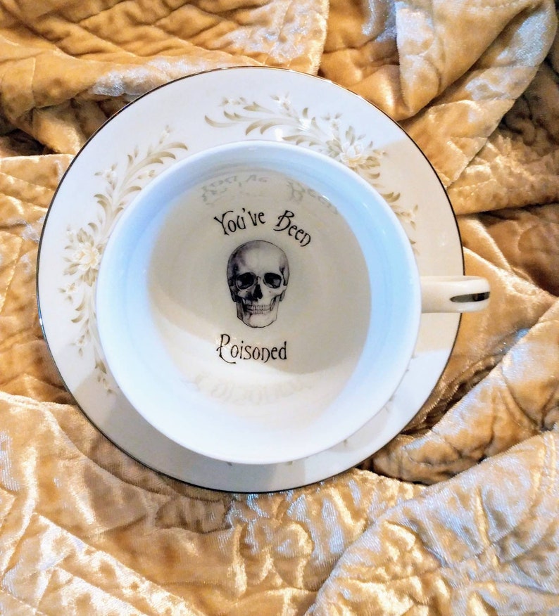 You've been poisoned bye tea cup and saucer altered china | Etsy
