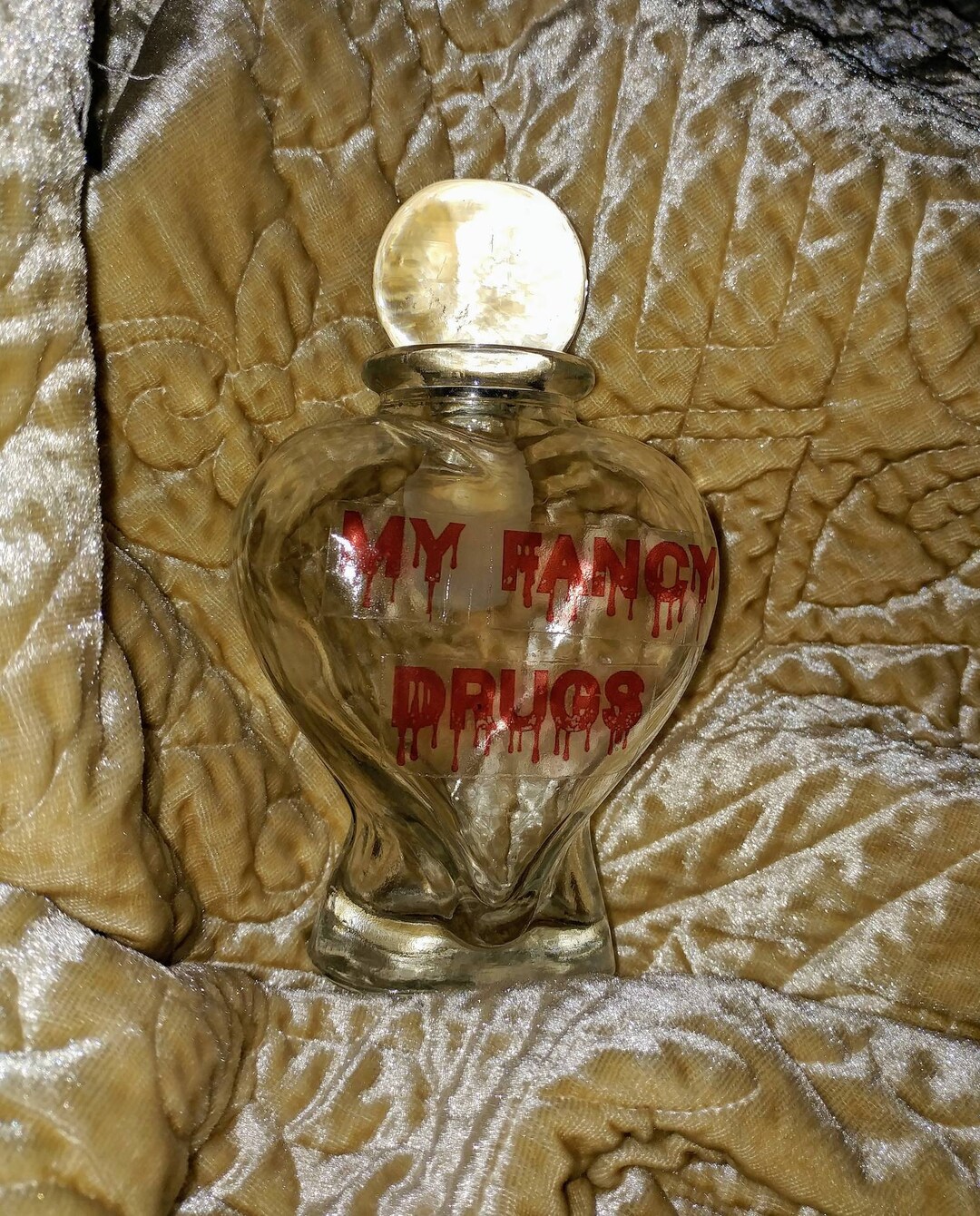 My Fancy Drugs Blood Drip Goth Jar Urn Glass Heart Perfume Bottle ...