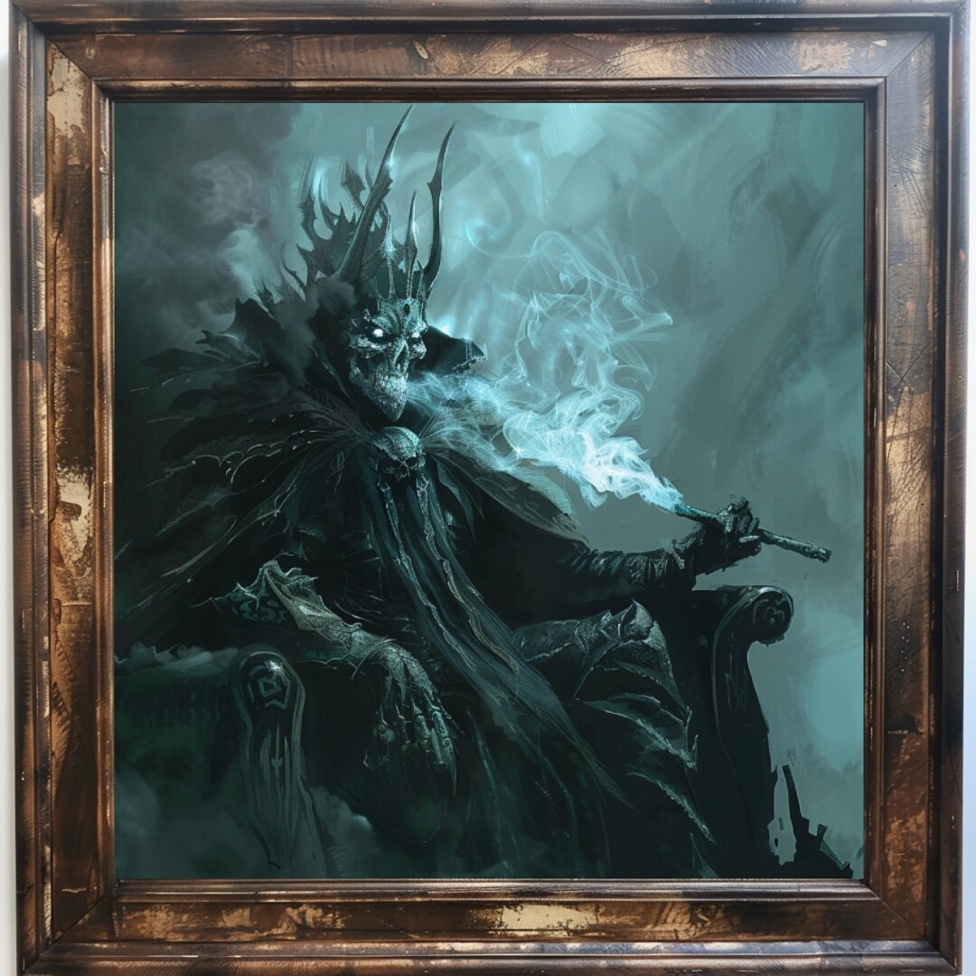 Lich King Smoking - Digital Print - Etsy