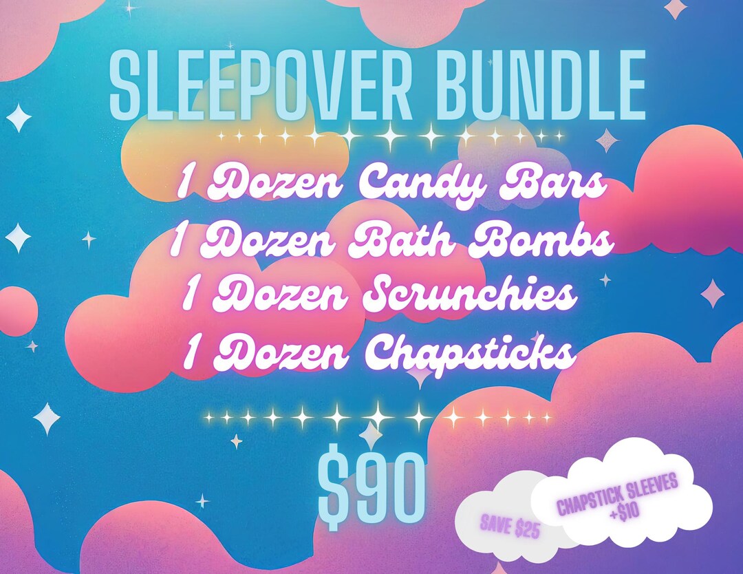 Sleepover Custom Party Favor Bundle - Etsy