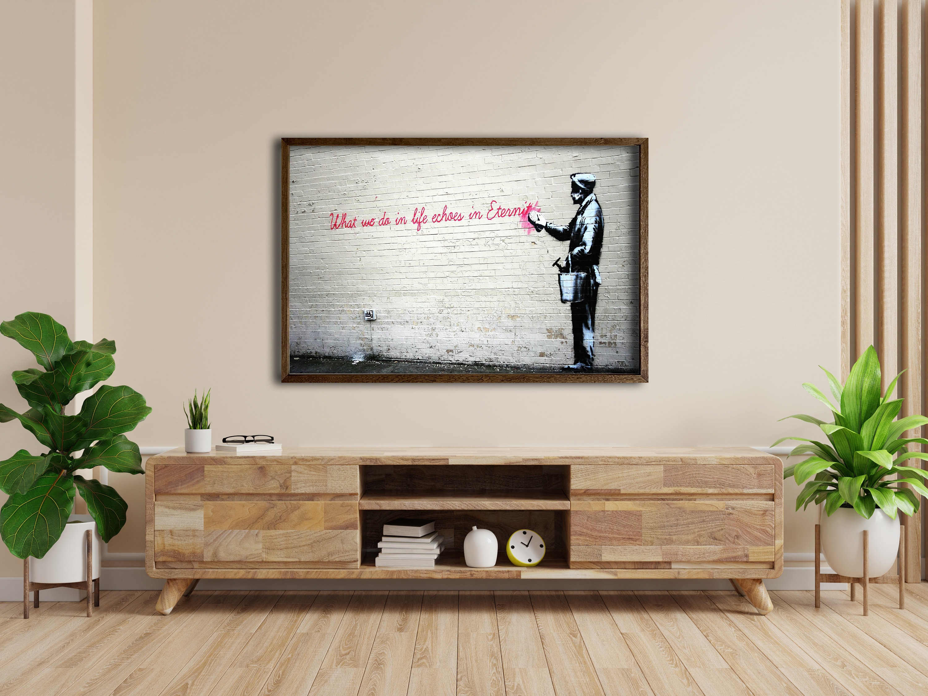 Banksy What We Do in Life Echoes in Eternity Graffiti Street Canvas ...