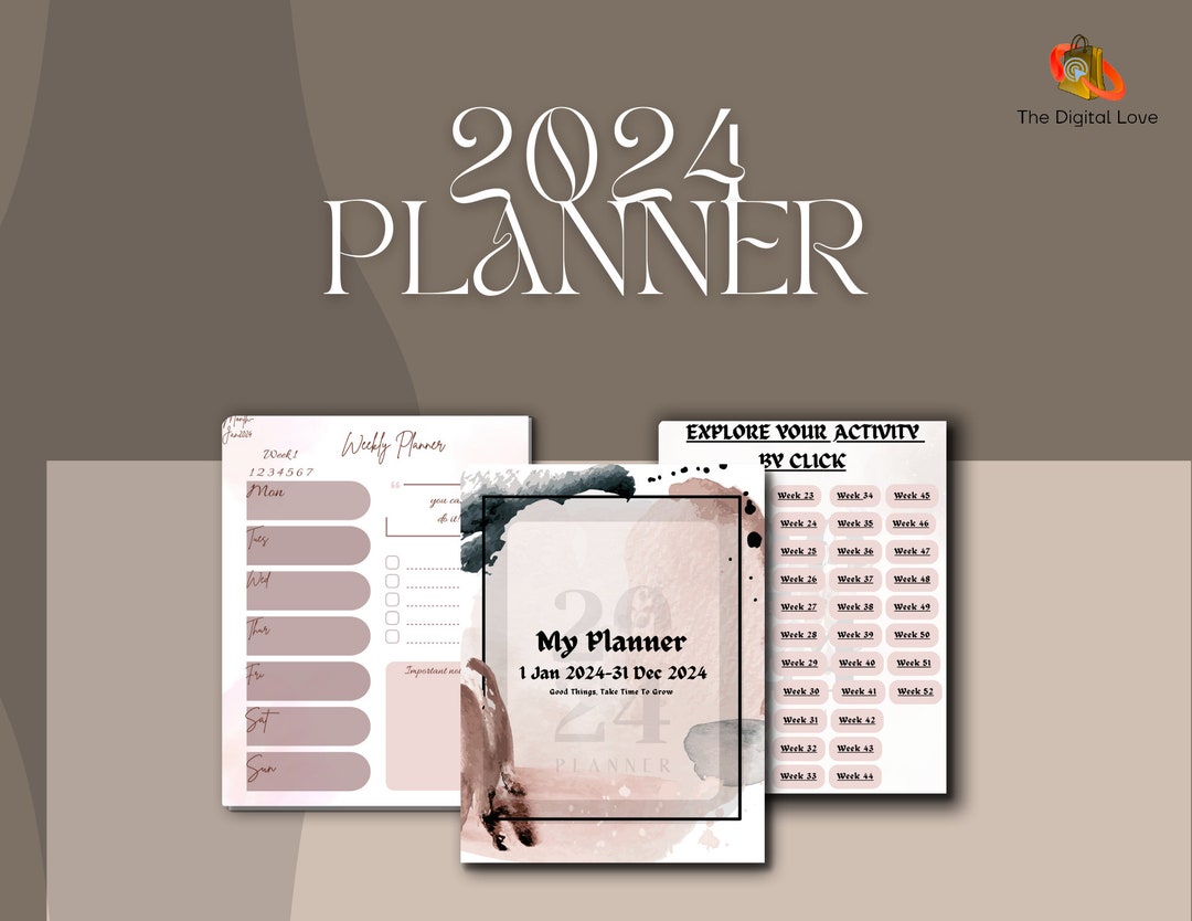 Digital 2024 Goodnotes Clickable Planner Monthly Weekly Daily Planning ...