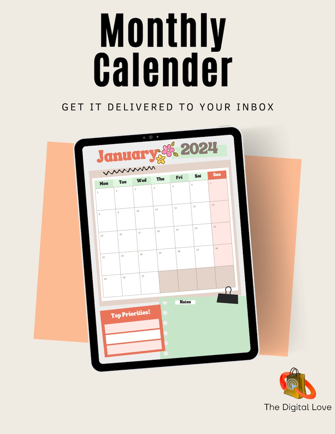 Digital Monthly 2024 Clickable Monthly Planning for iPad Budget Goal ...