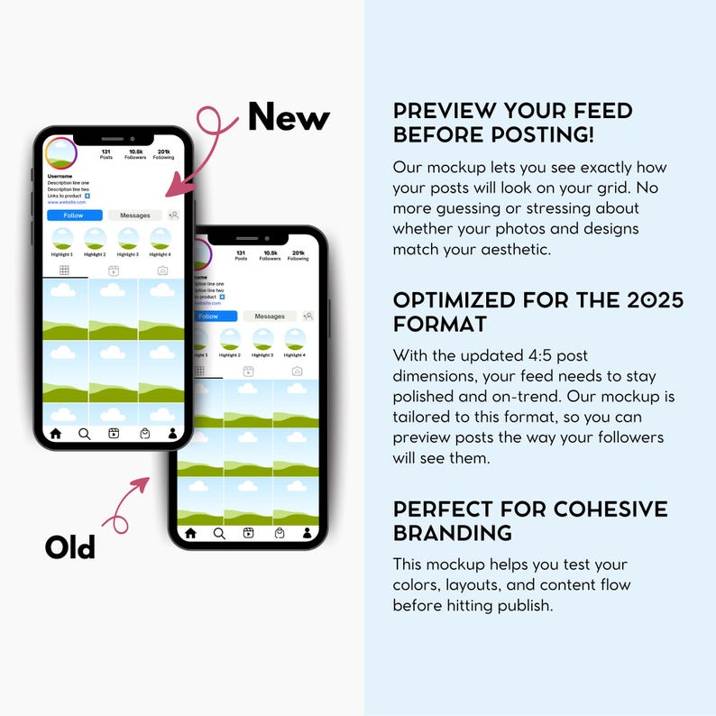 Instagram Post Mockup, Instagram Profile Editable Canva Templates ...