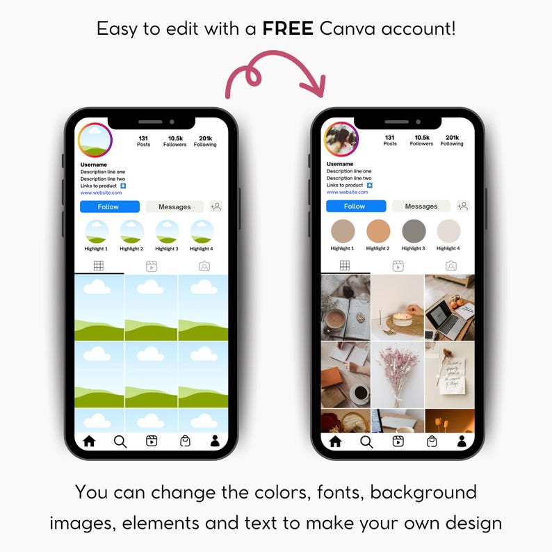 Instagram Post Mockup, Instagram Profile Editable Canva Templates ...