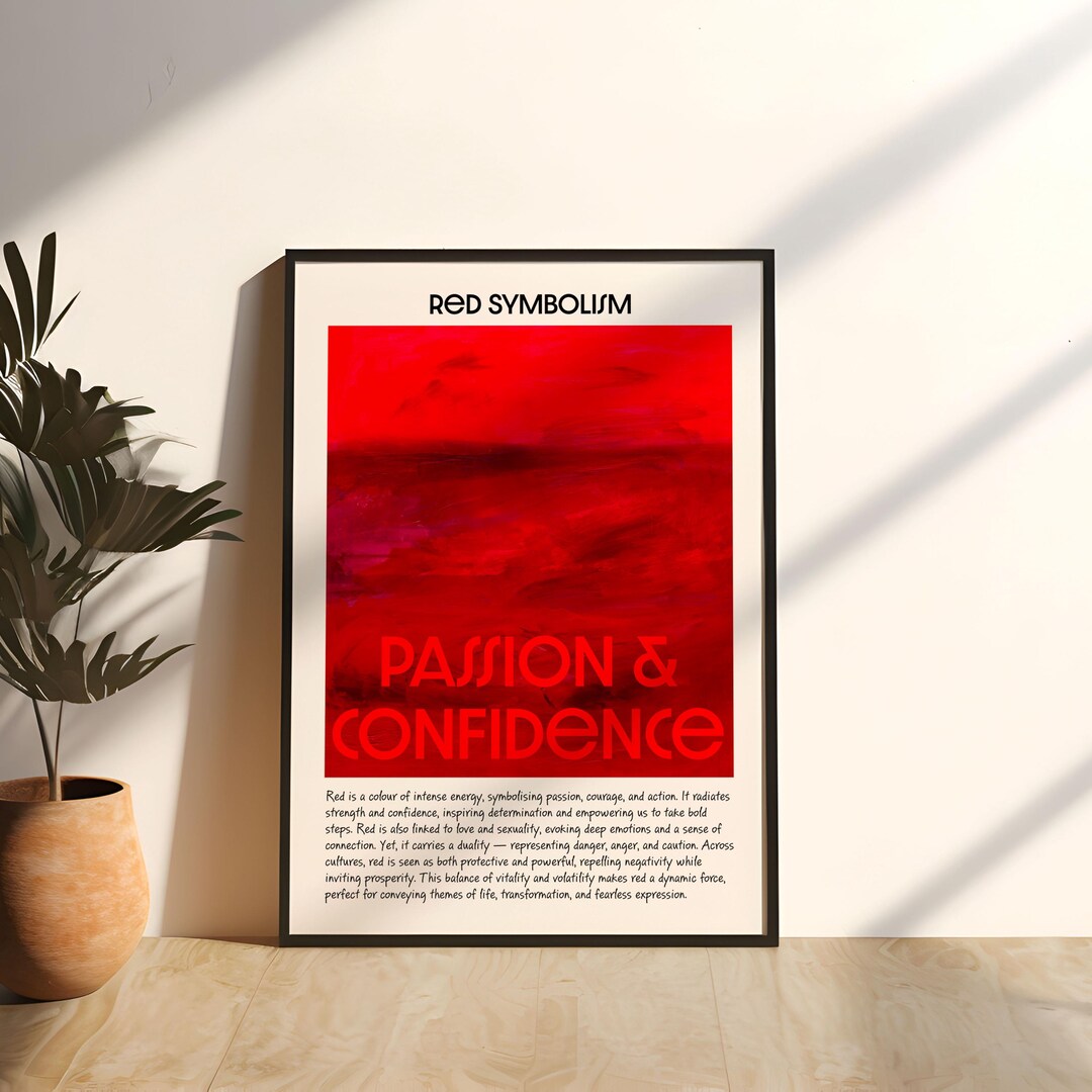Red Symbolism Inspiring Wall Art Motivational Typography Poster ...