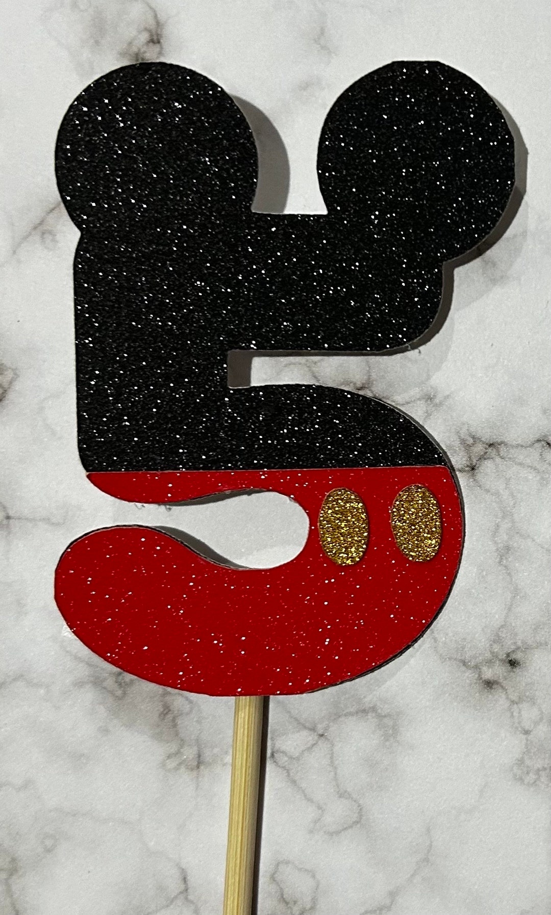 Mickey Number 5 Cake Topper - Etsy