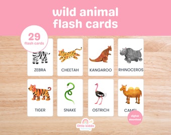 Wild Animal Flash Cards | Printable Flash Cards | Preschool Cards ...