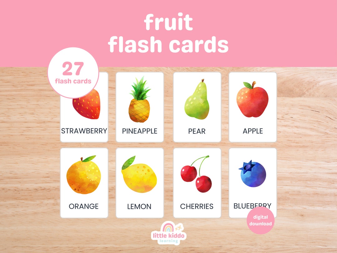 27 Fruit Cards | Montessori Flashcards | Pre-school Cards | Educational ...