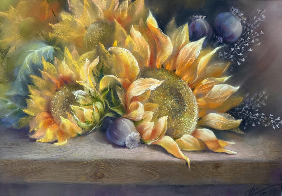 Original Floral Pastel Paintint | the Scent of Summer | 30cm X 50cm ...