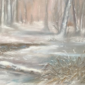 Original Pastel Painting Landscape Winter Story Winter Painting Size 30 ...