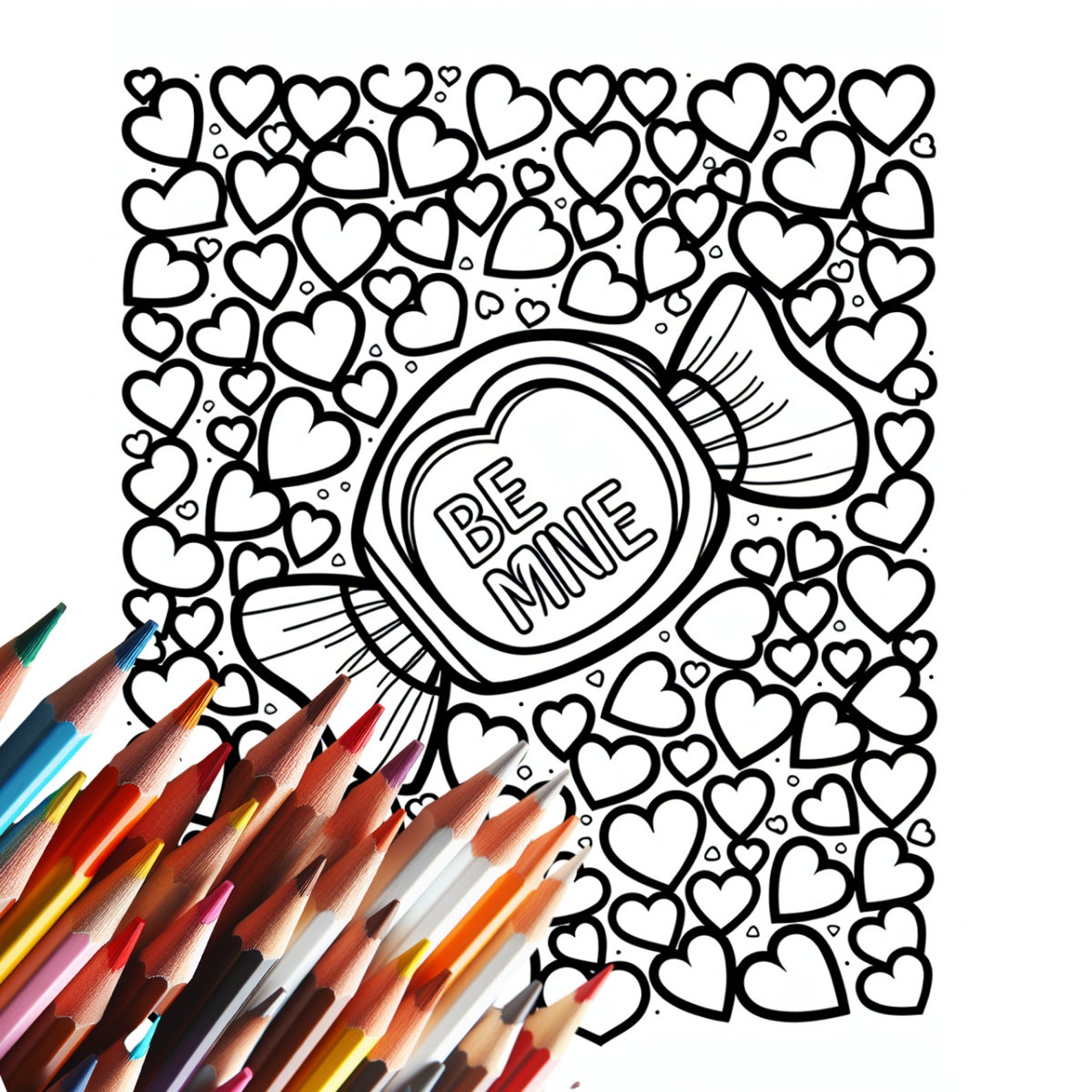 VALENTINES COLORING PAGE | Kids Coloring Page for Valentines Day ...